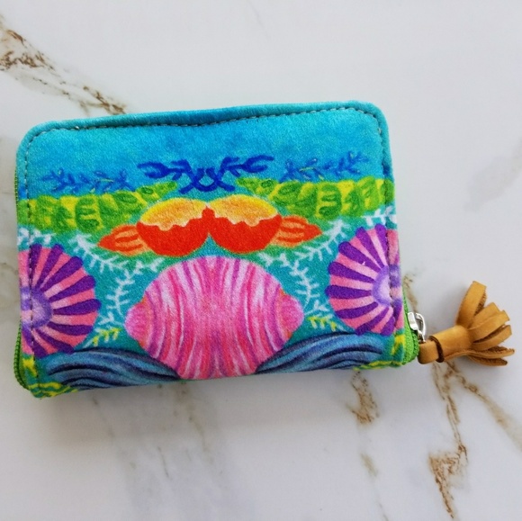 Maca | Bags | Maca Small Felt Colorful Seashell Wallet | Poshmark
